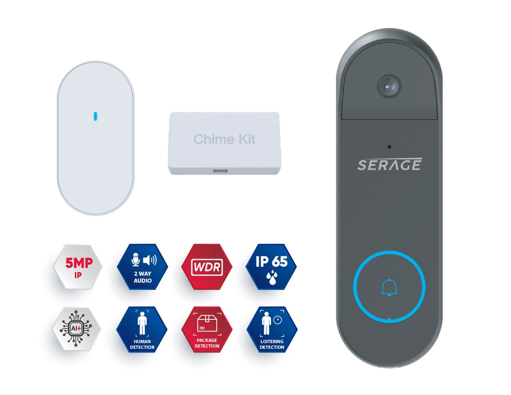 SRDRB1 - Serage AI Video Doorbell | Gtec Security